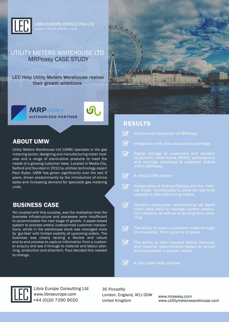 Case Study: Utility Meters Warehouse and Libra Europe Consulting