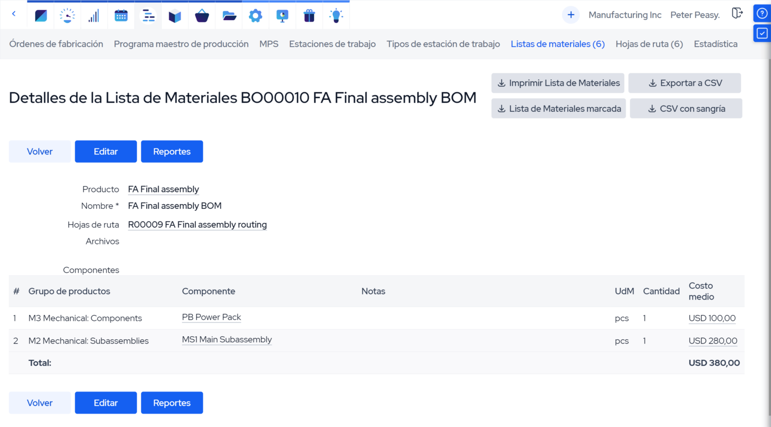 Lista de materiales (BOM) - Guía esencial con ejemplos