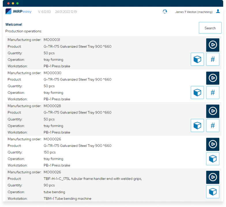 Production Tracking Software - MRPeasy